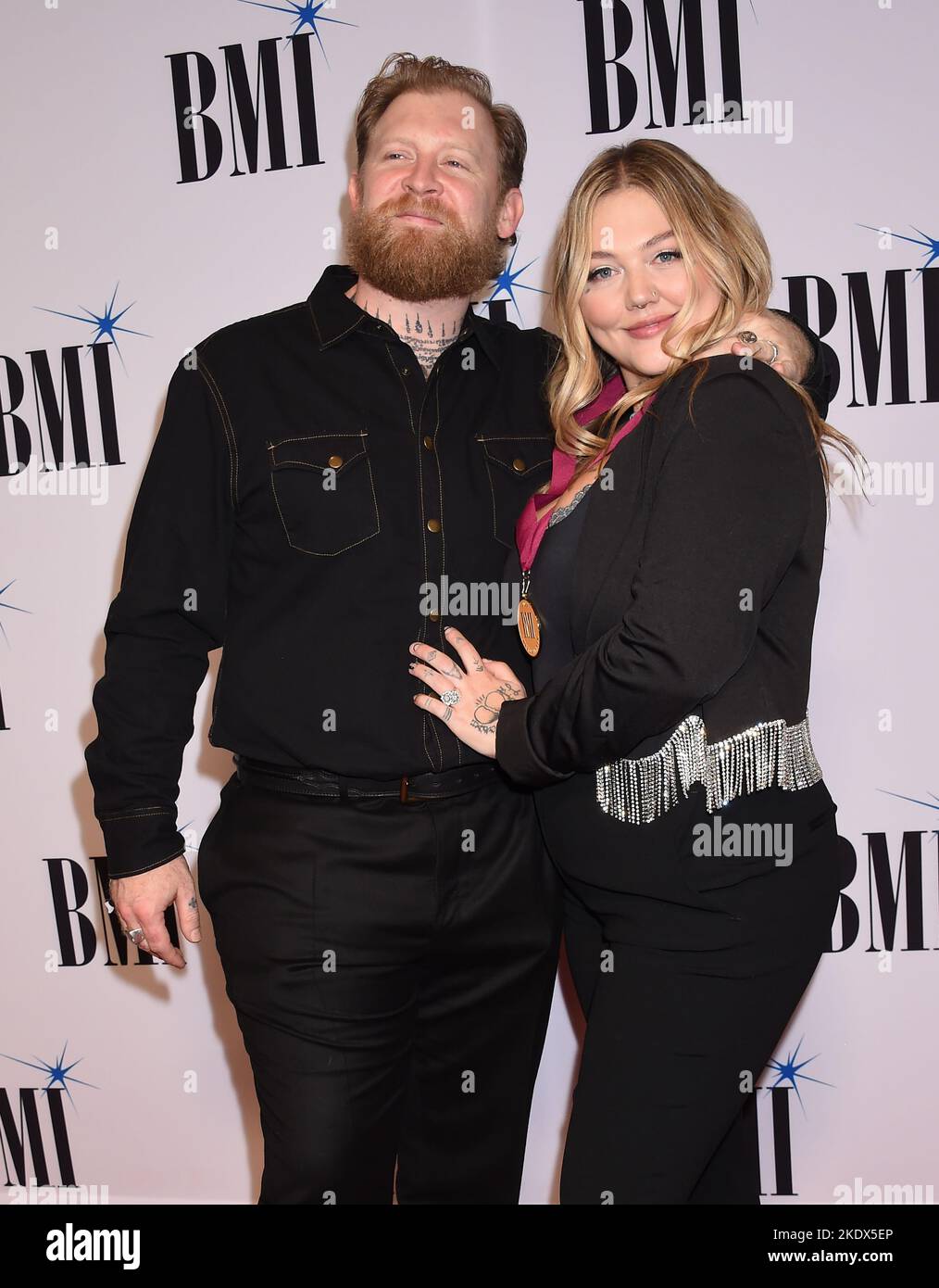 Elle King and Dan Tooker arriving at the 67th Annual BMI Country Awards ...