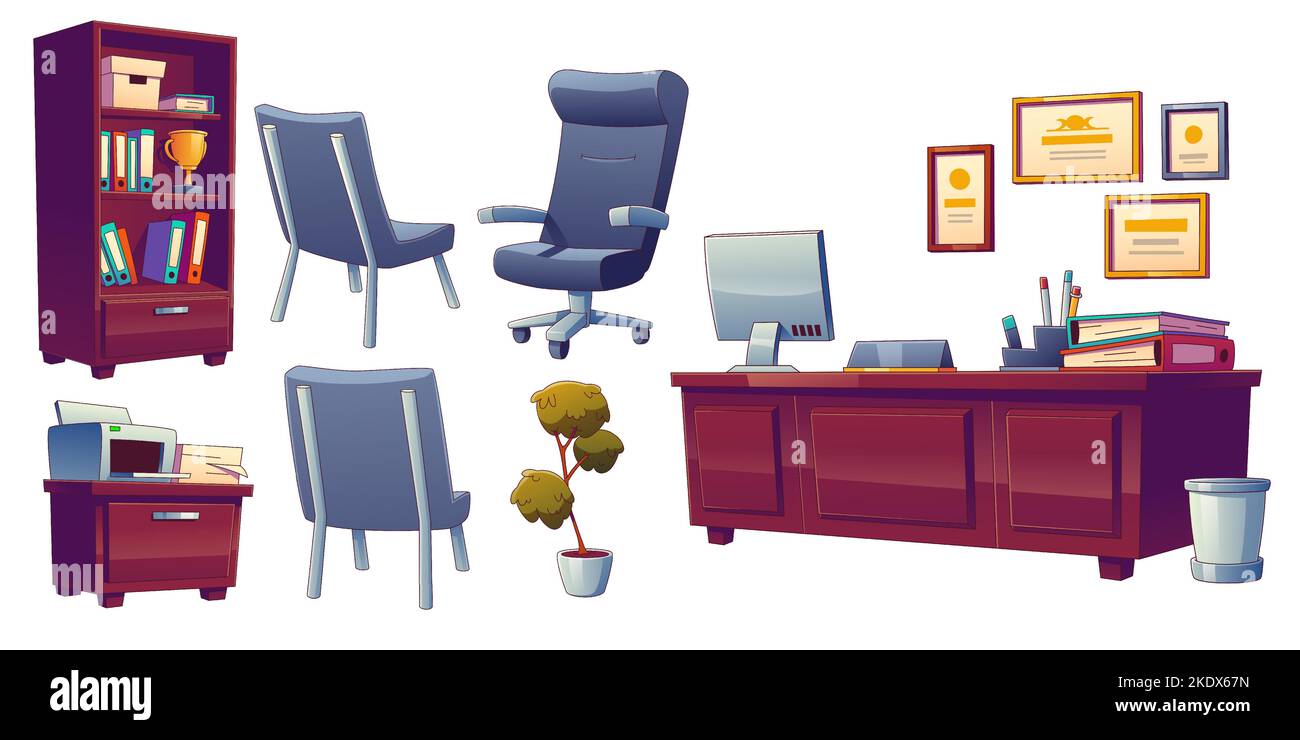 School principals, dean or boss office furniture. Headmaster cabinet ...