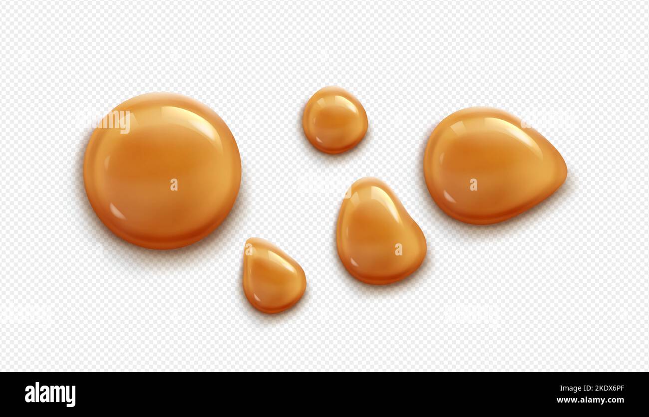 Caramel drops, toffee, sugar caramelization, sweet sauce drips of ...