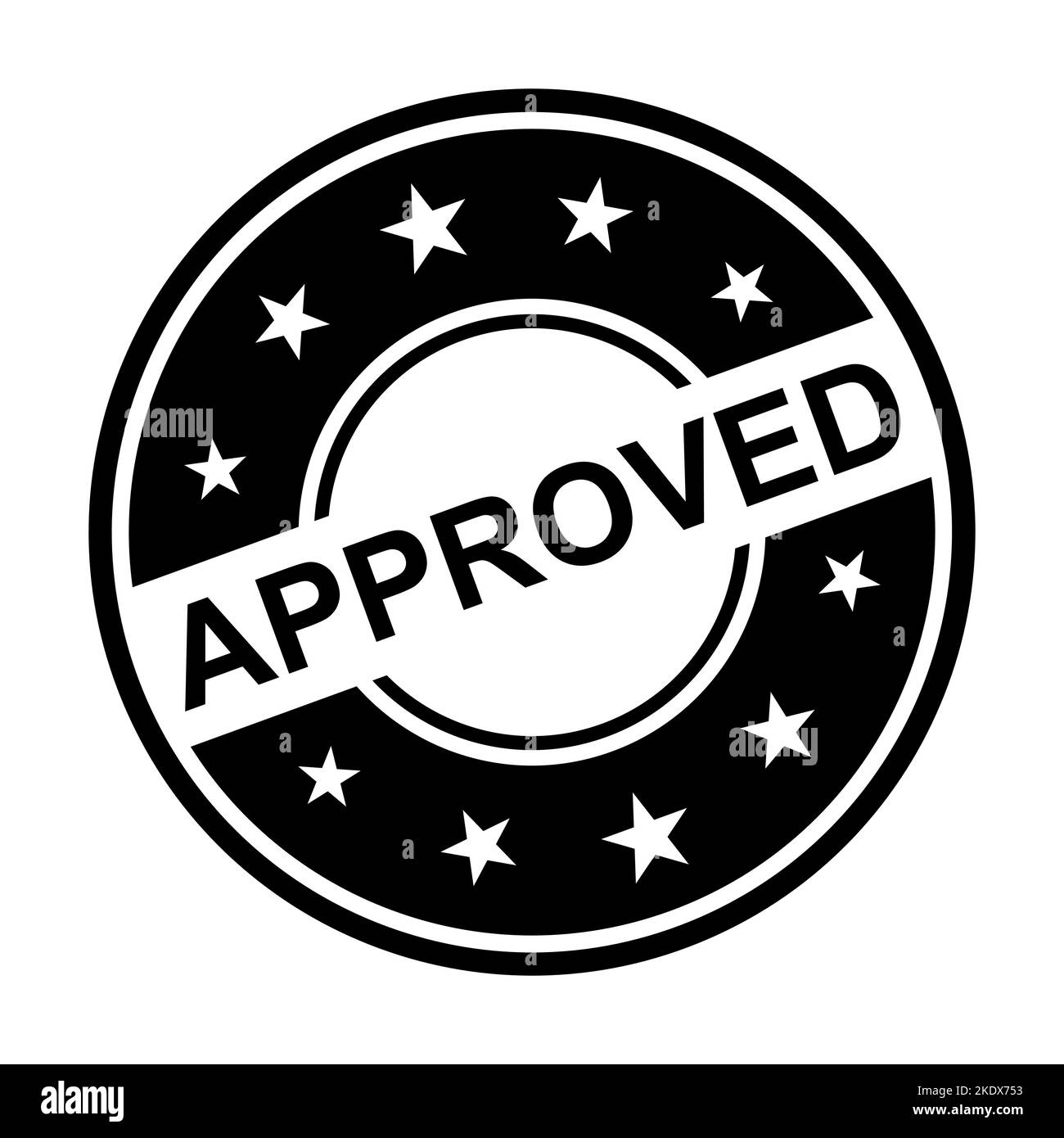 Approved logo Black and White Stock Photos & Images - Alamy
