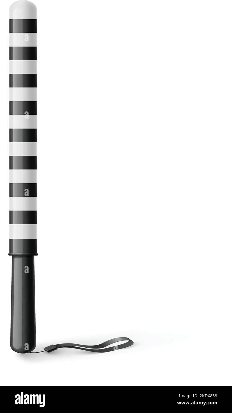 Illustration of Fun Traffic Police Stick with Strap on White Background ...