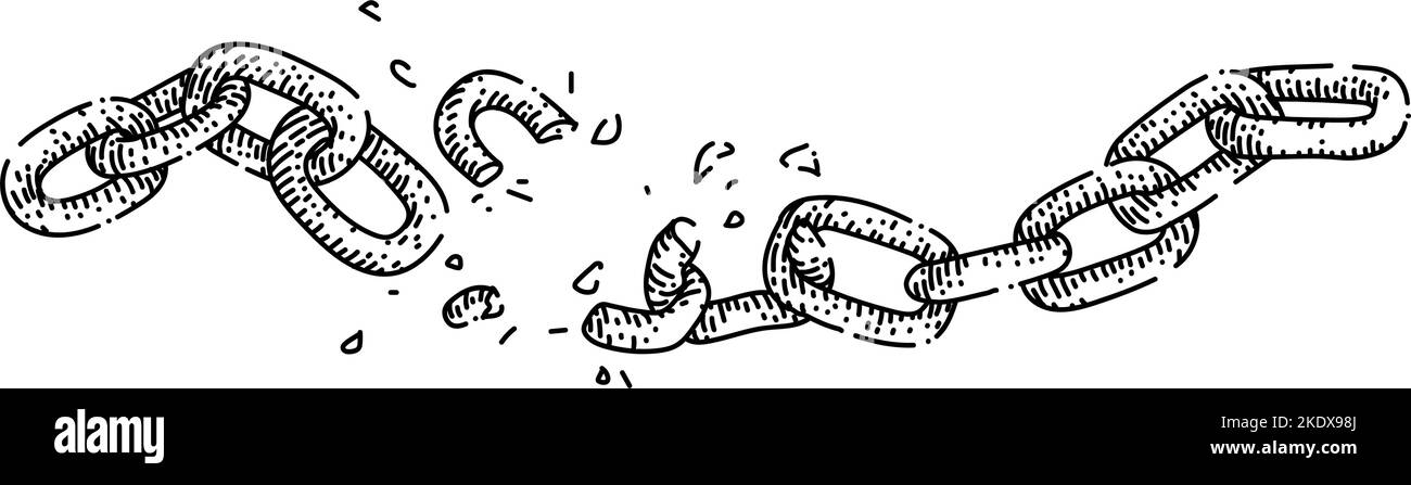 broken chain sketch hand drawn vector Stock Vector Image & Art - Alamy