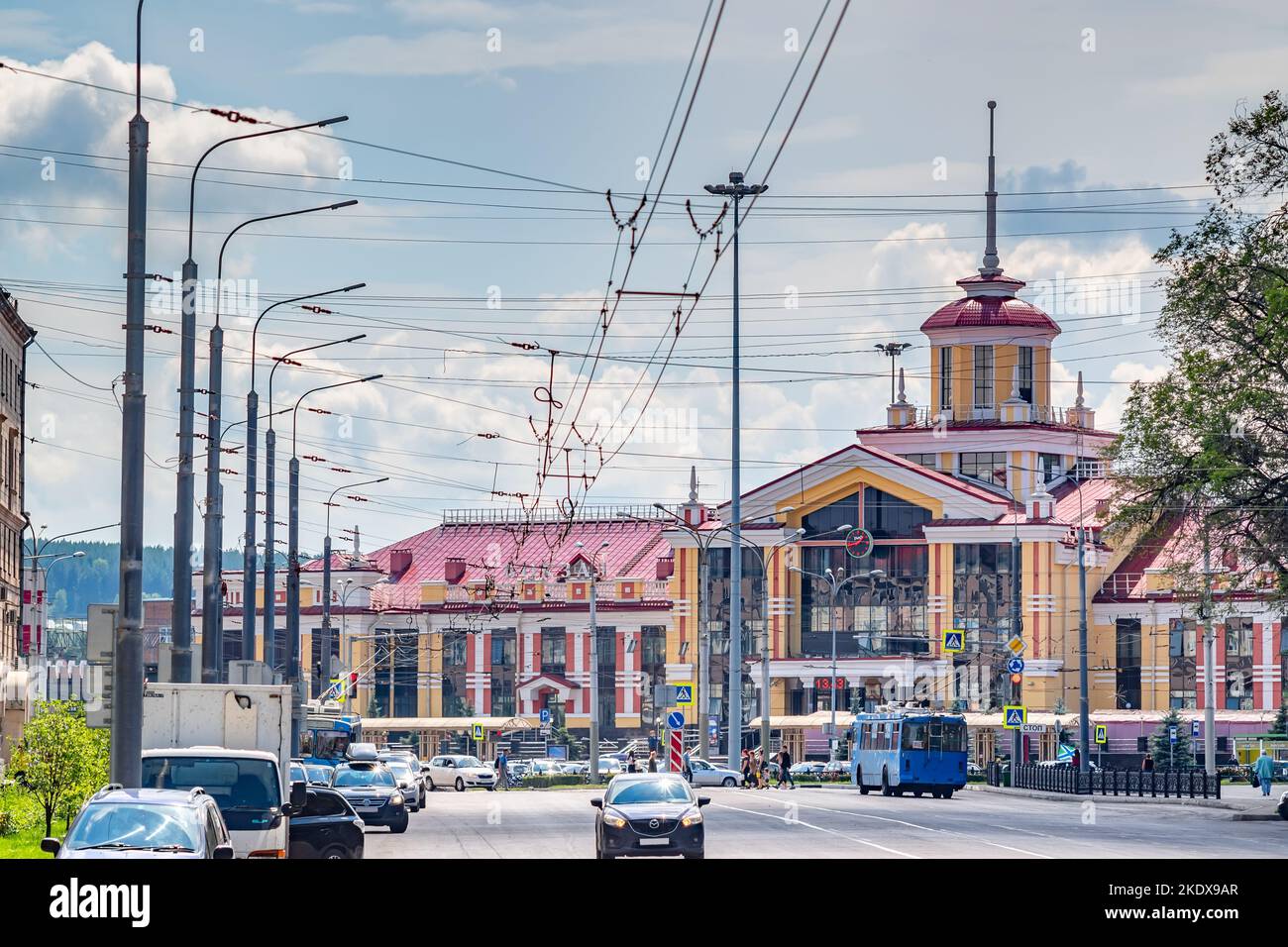 Novokuznetsk, Russia, 07.31.2022: restored new building of Novokuznetsk ...