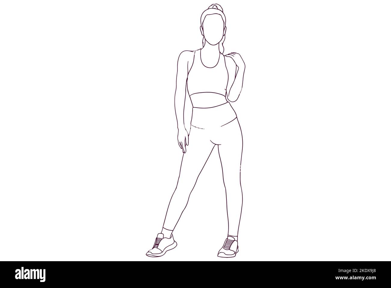 fitness girl hand drawn style vector illustration Stock Vector Image ...