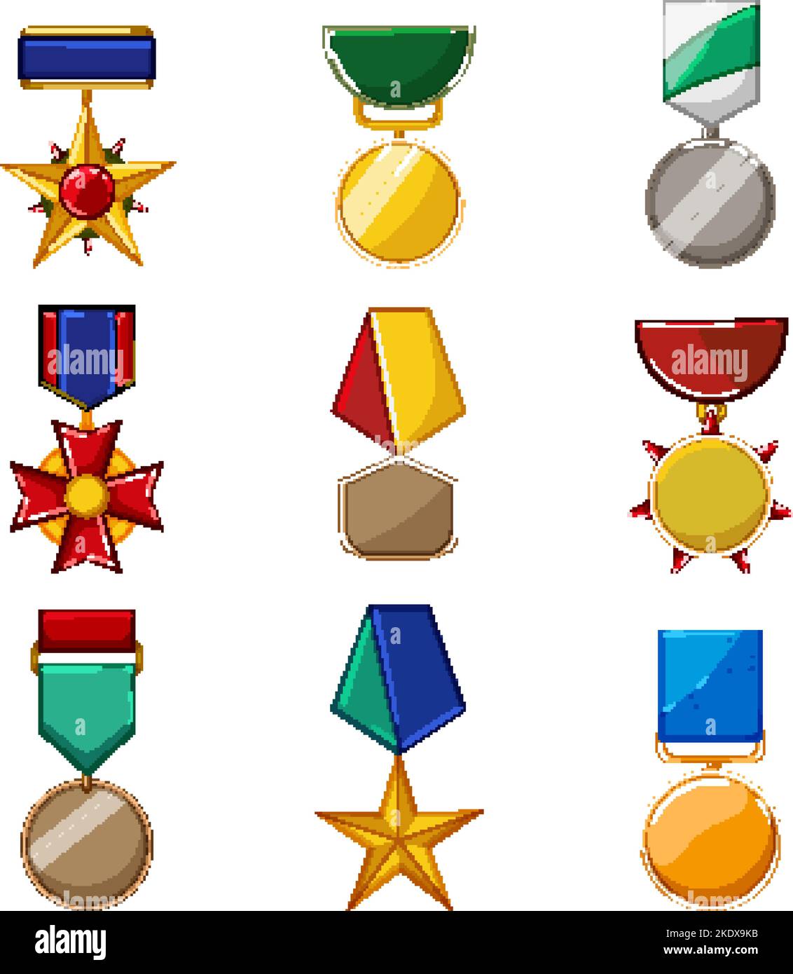 military medal set cartoon vector illustration Stock Vector Image & Art ...