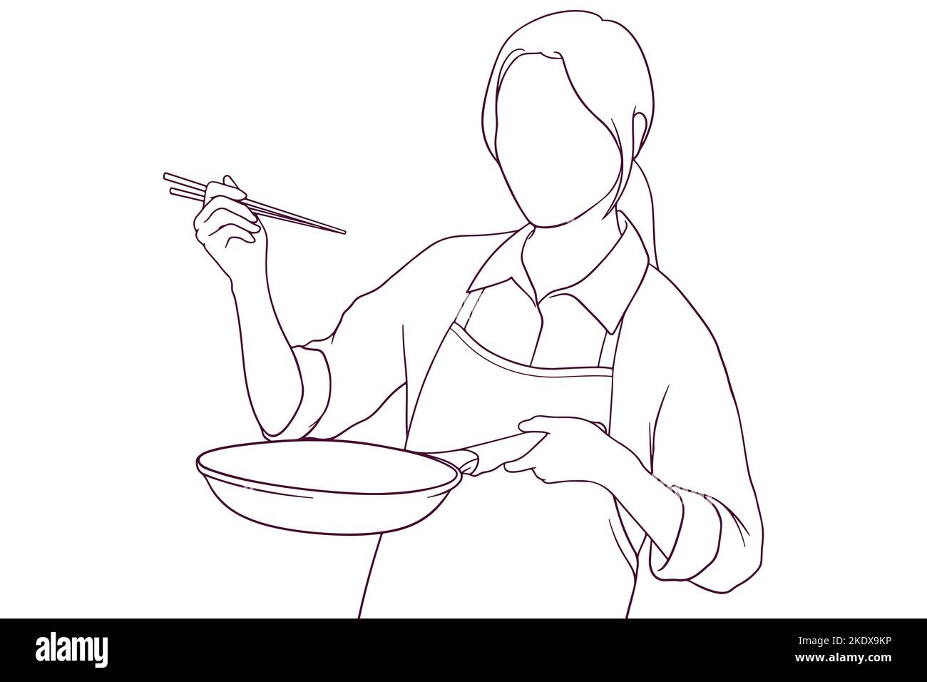 Chopstick cooking hand Stock Vector Images - Alamy