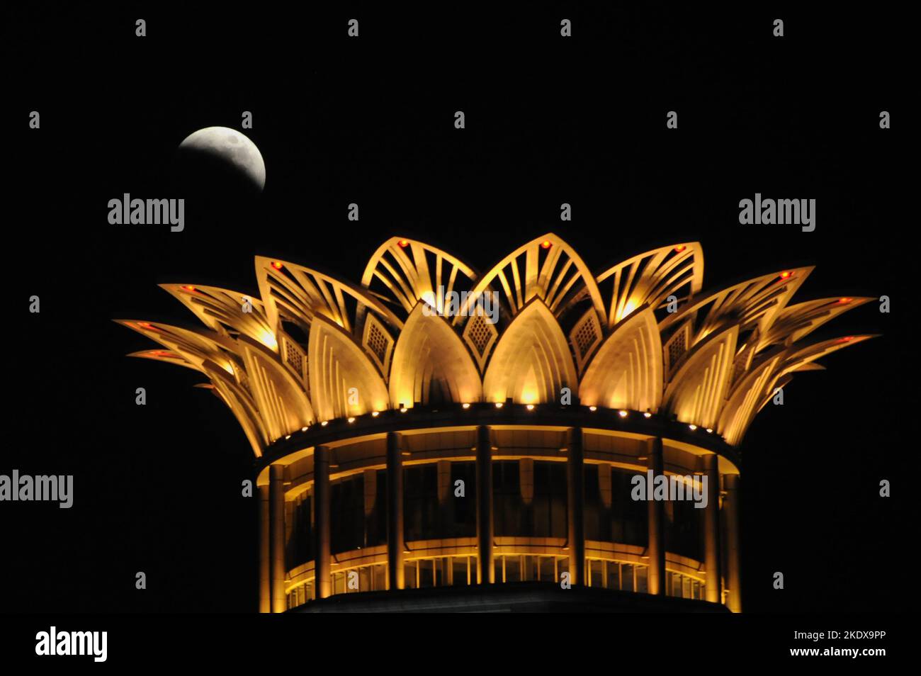 The blood moon is seen during a total lunar eclipse in Shanghai, China ...