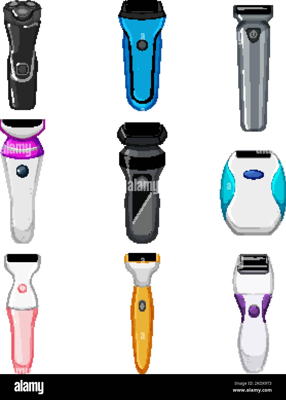 shaver electric set cartoon vector illustration Stock Vector Image ...