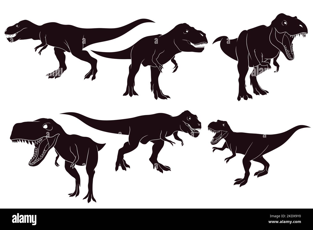 Hand drawn silhouette of tyrannosaurus Stock Vector Image & Art - Alamy