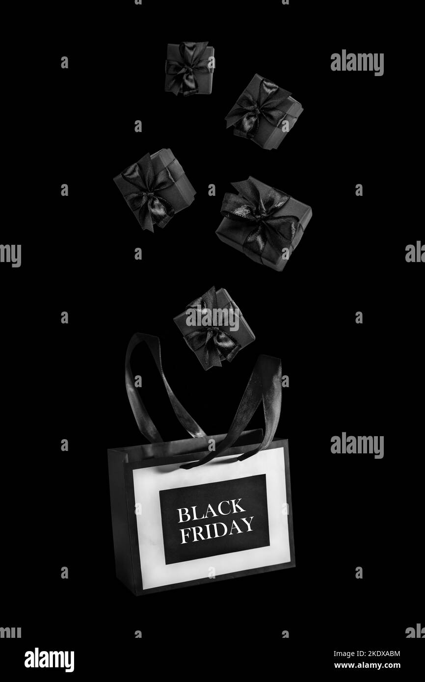 Holiday background gift bows Black and White Stock Photos & Images - Alamy