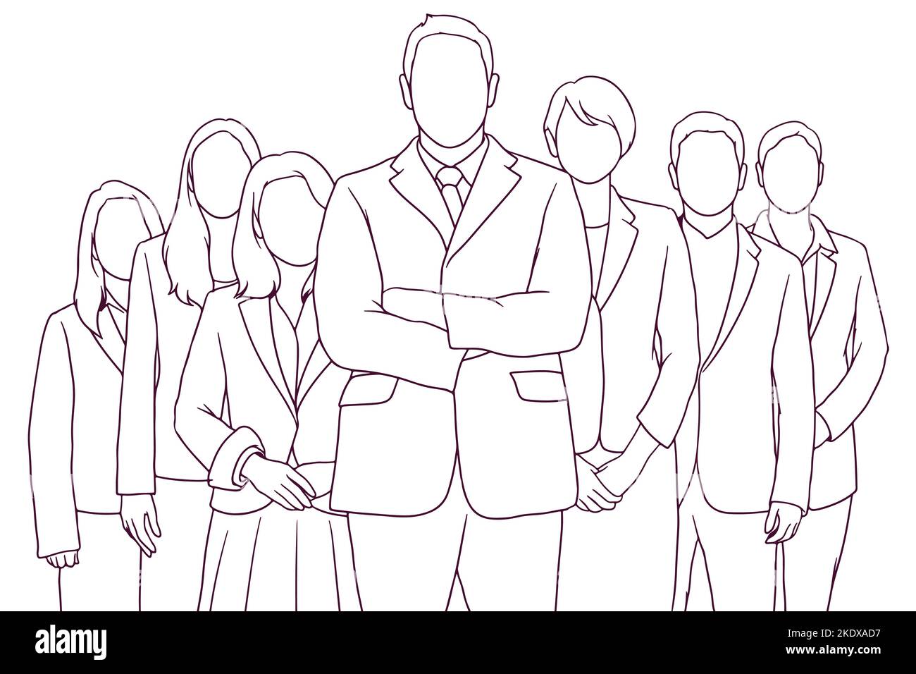 business team hand drawn style vector illustration Stock Vector Image ...