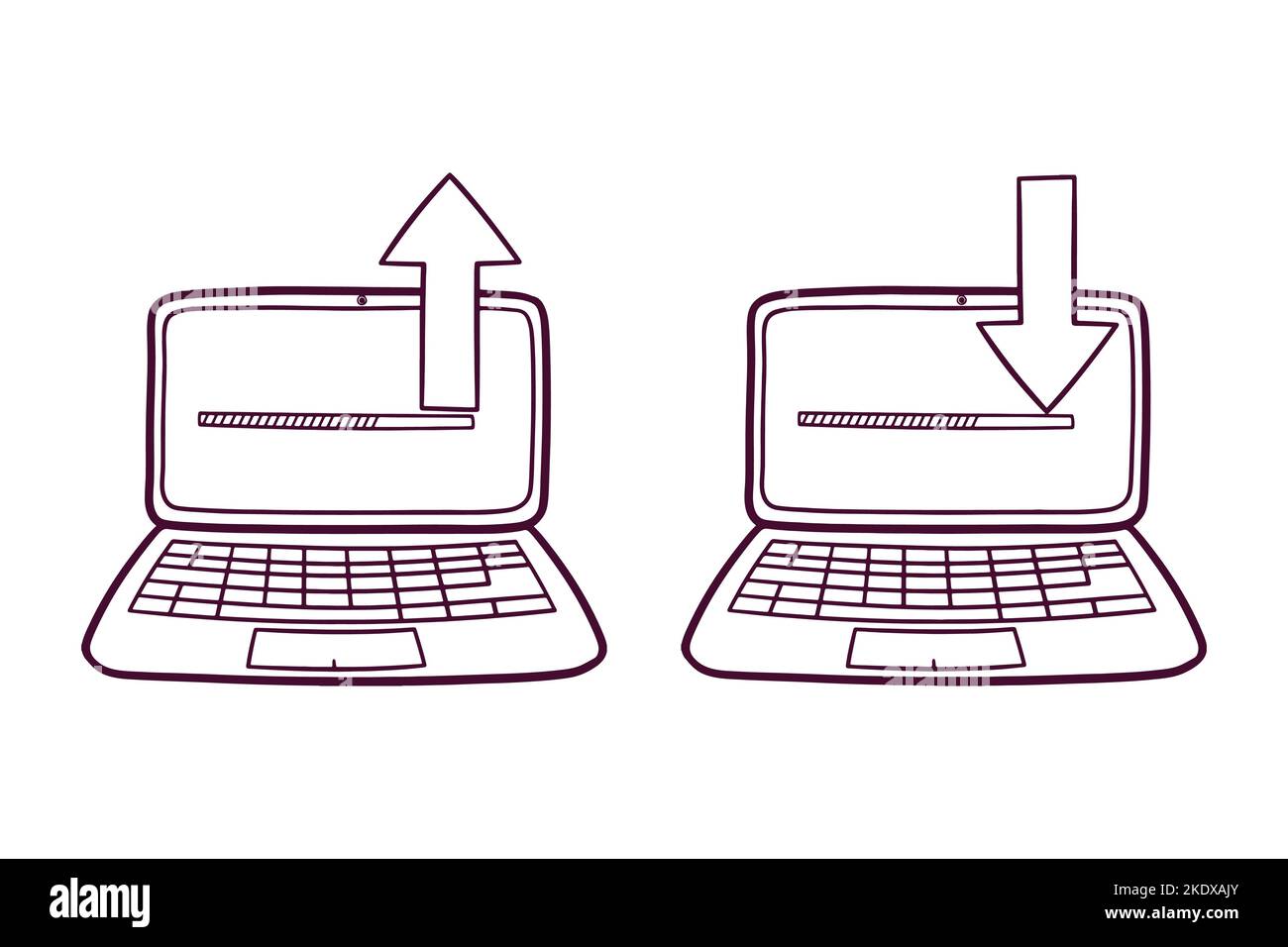 Upload document linear icon Cut Out Stock Images & Pictures - Alamy