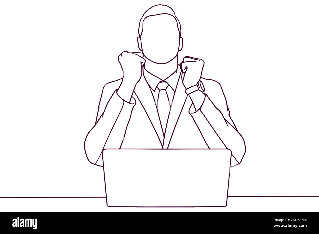 businessman in suit showing happy reaction while using a laptop ... businessman in suit showing happy reaction while using a laptop ...