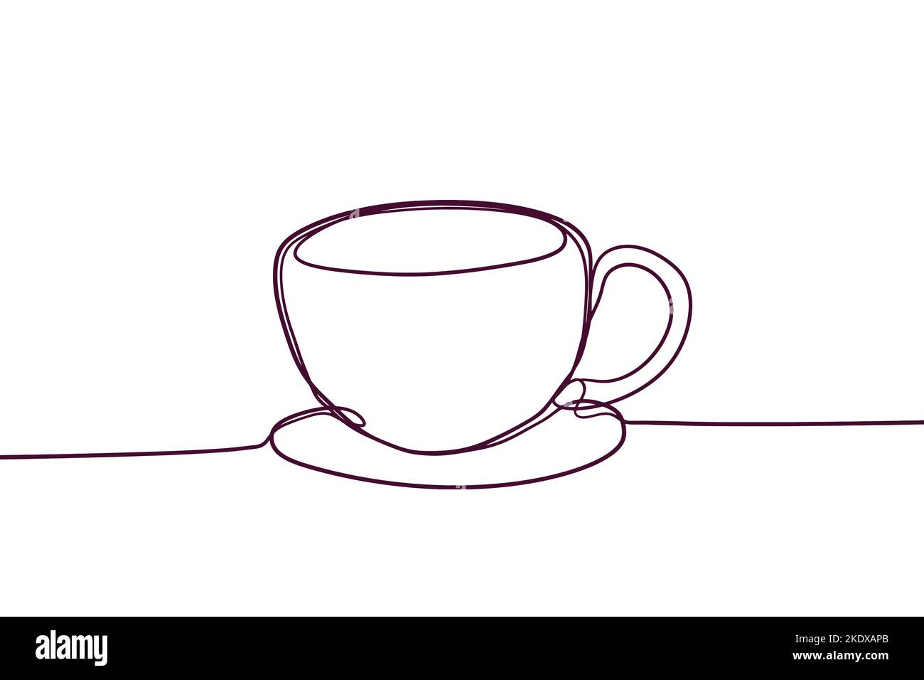 minimal line art cup of coffe illustration Stock Vector Image & Art - Alamy