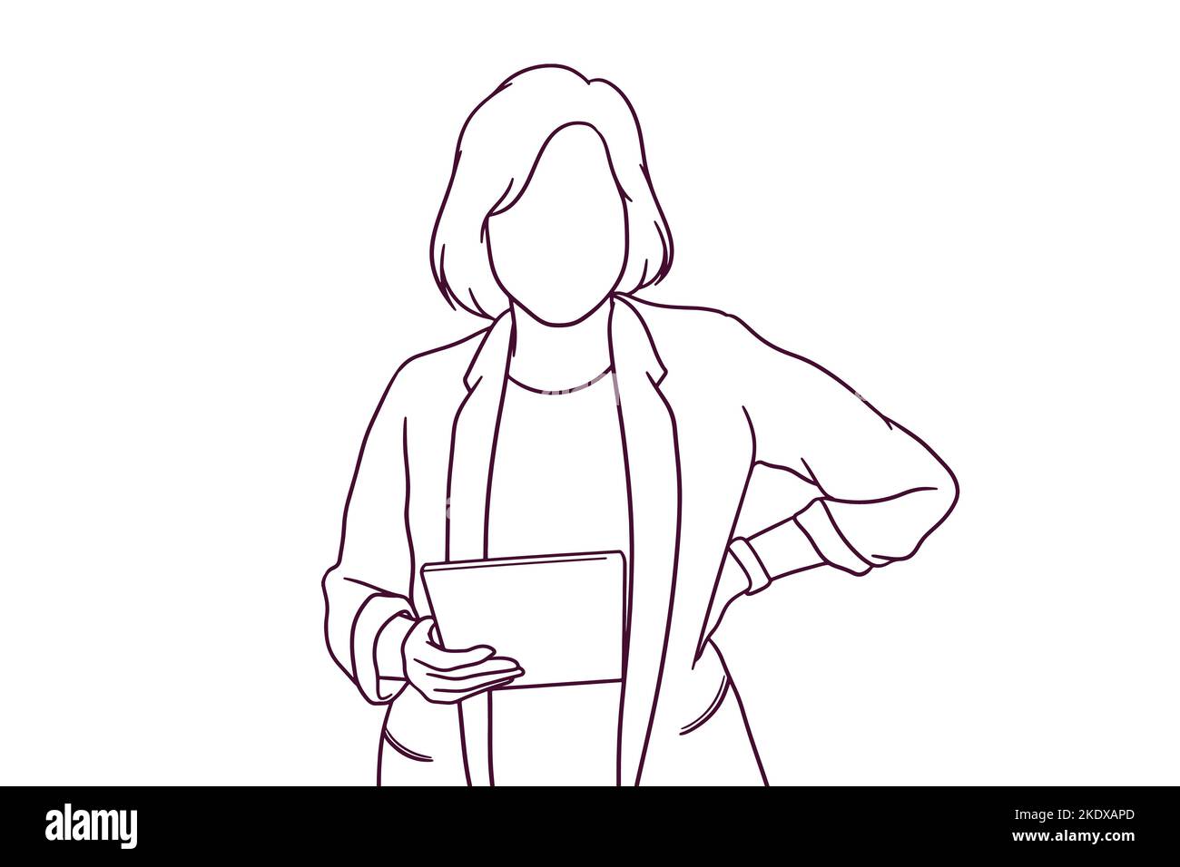 Illustration businesswoman manager using Cut Out Stock Images ...