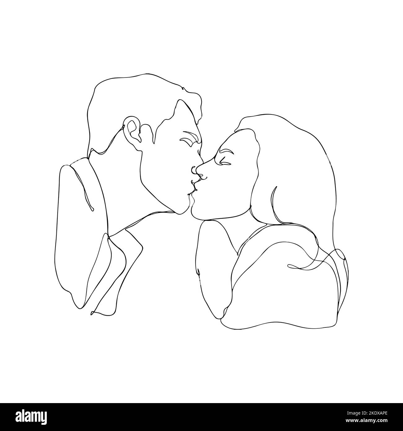 Easy Drawings Of Couples Kissing