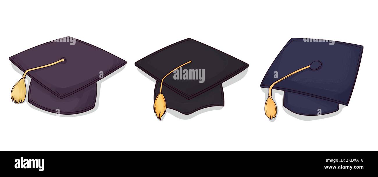 set of hand drawn graduation cap Stock Vector Image & Art - Alamy