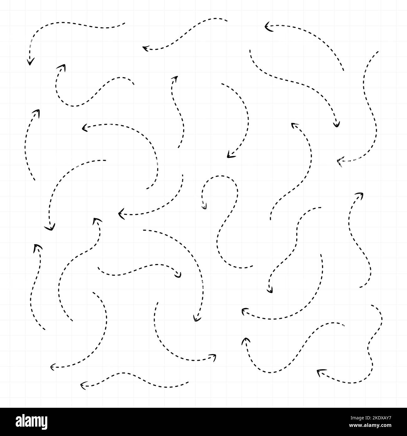 Dashed hand drawn doodle Black and White Stock Photos & Images - Alamy