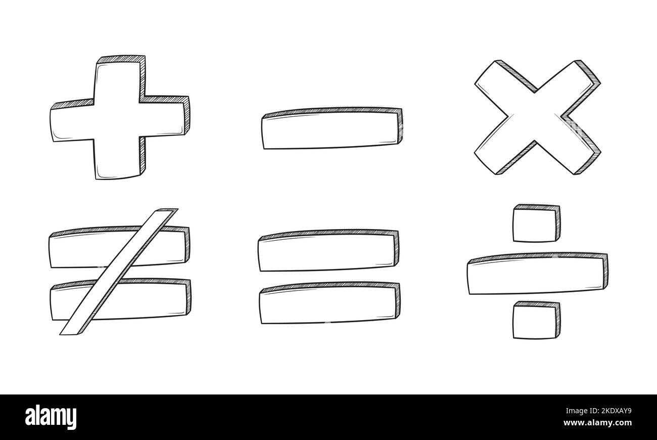 set of hand drawn equation symbol Stock Vector Image & Art - Alamy