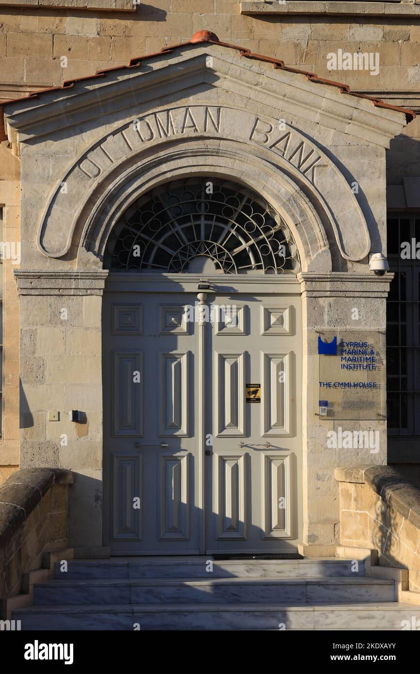 Larnaca, Cyprus. 23rd May, 2022. The old Ottoman Bank building in ...