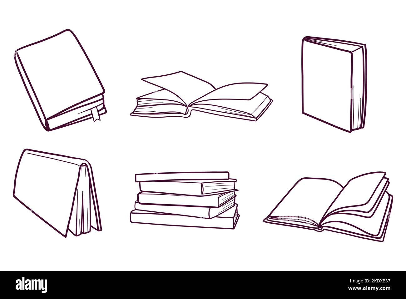 set of hand drawn books doodle illustration Stock Vector Image & Art ...