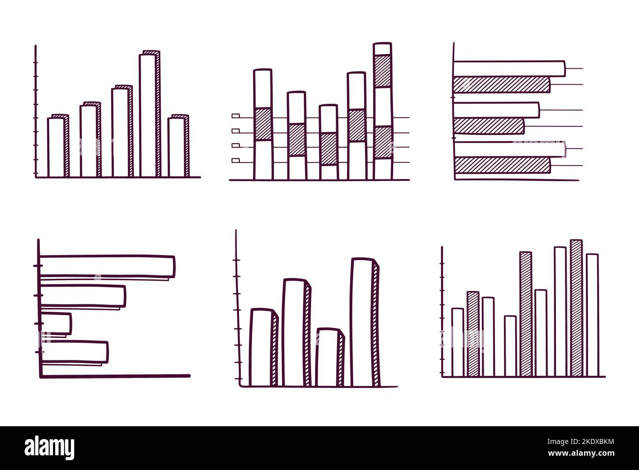 set of hand drawn chart column illustration Stock Vector Image & Art ...