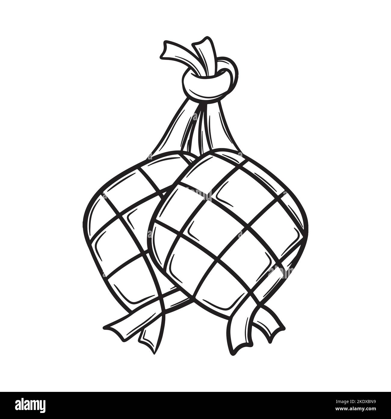 traditional ketupat hand drawn doodle illustration Stock Vector Image ...