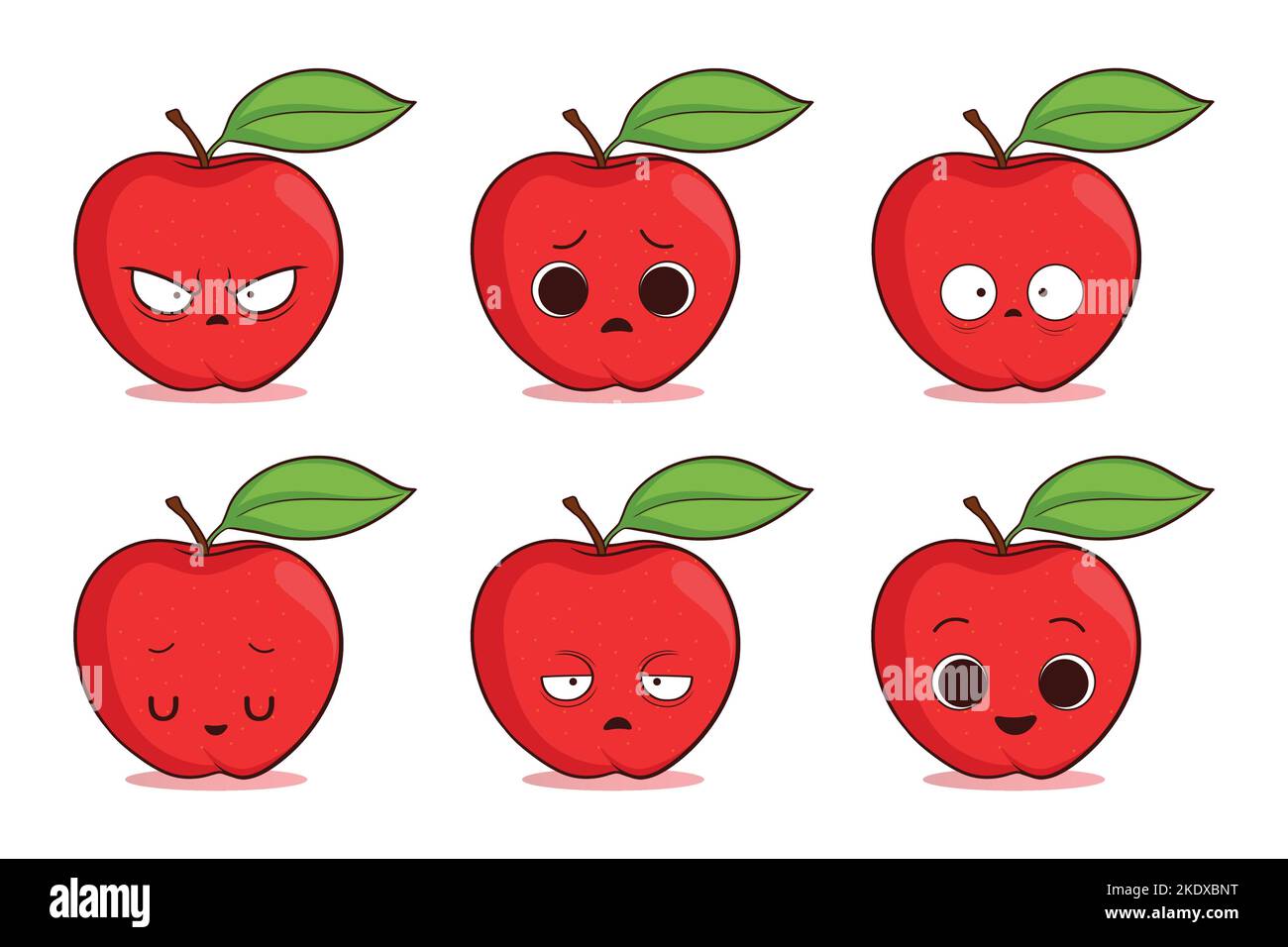 set of cute hand drawn apple Stock Vector Image & Art - Alamy
