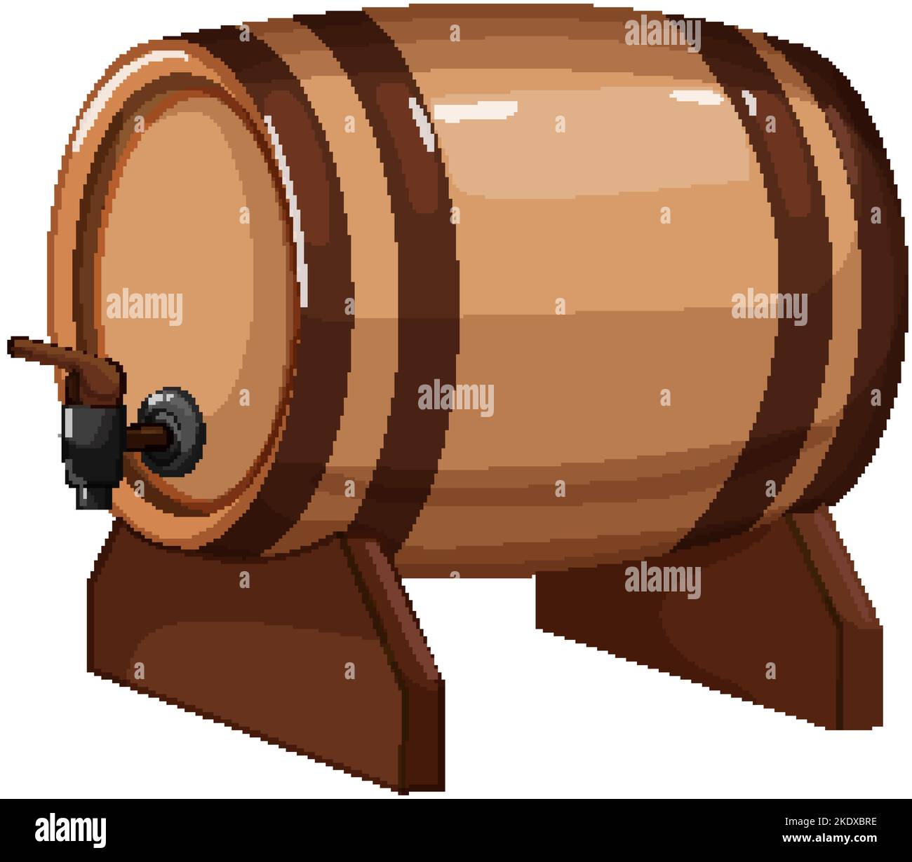 cellar barrel wine cartoon vector illustration Stock Vector Image & Art ...