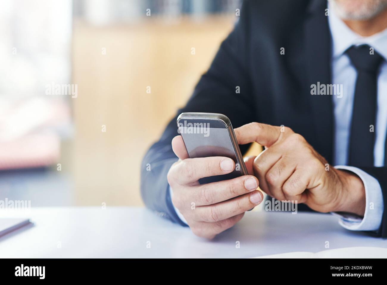 Closeup office desk men tapping hi-res stock photography and images - Alamy