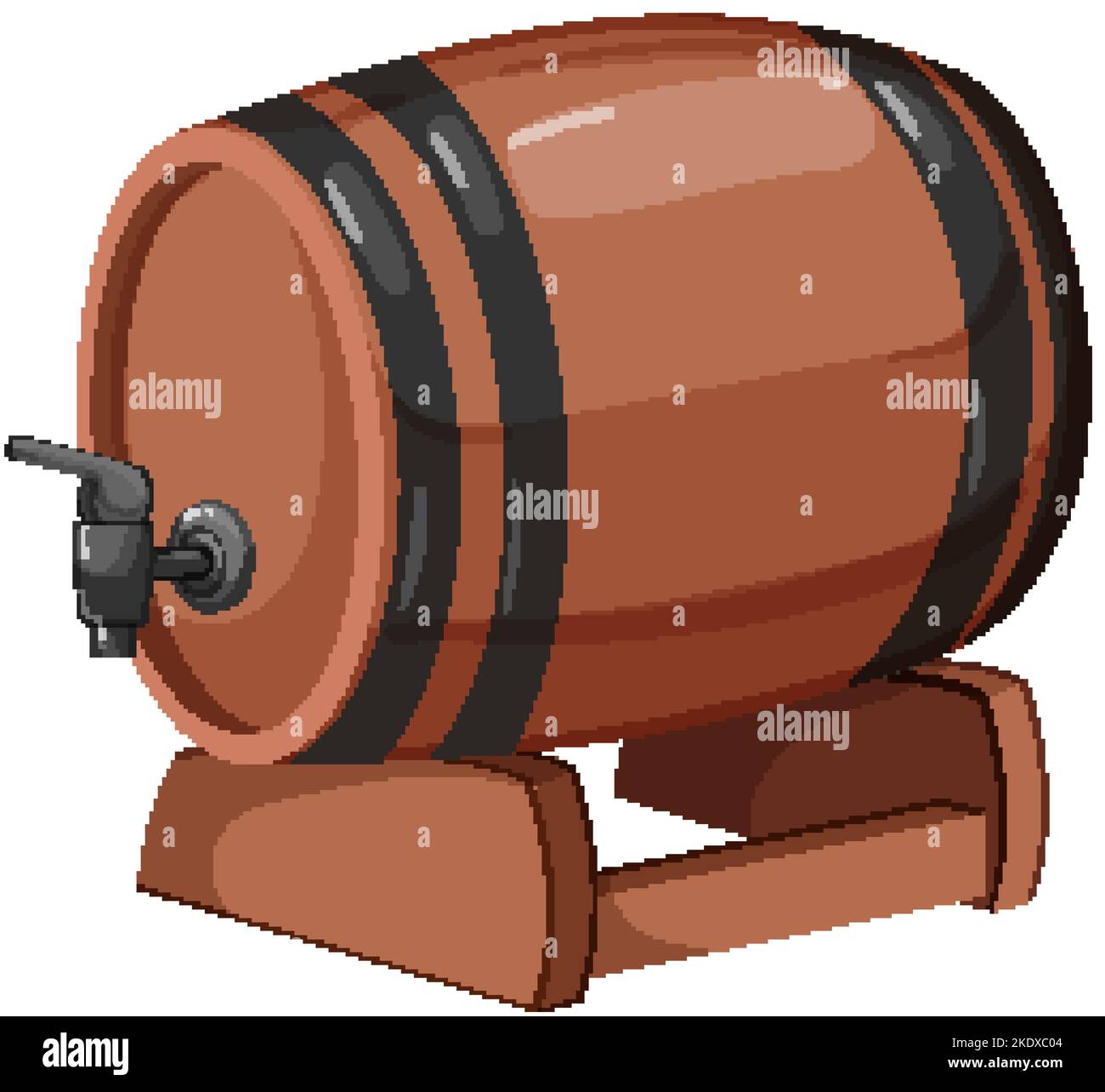 alcohol barrel wine cartoon vector illustration Stock Vector Image ...