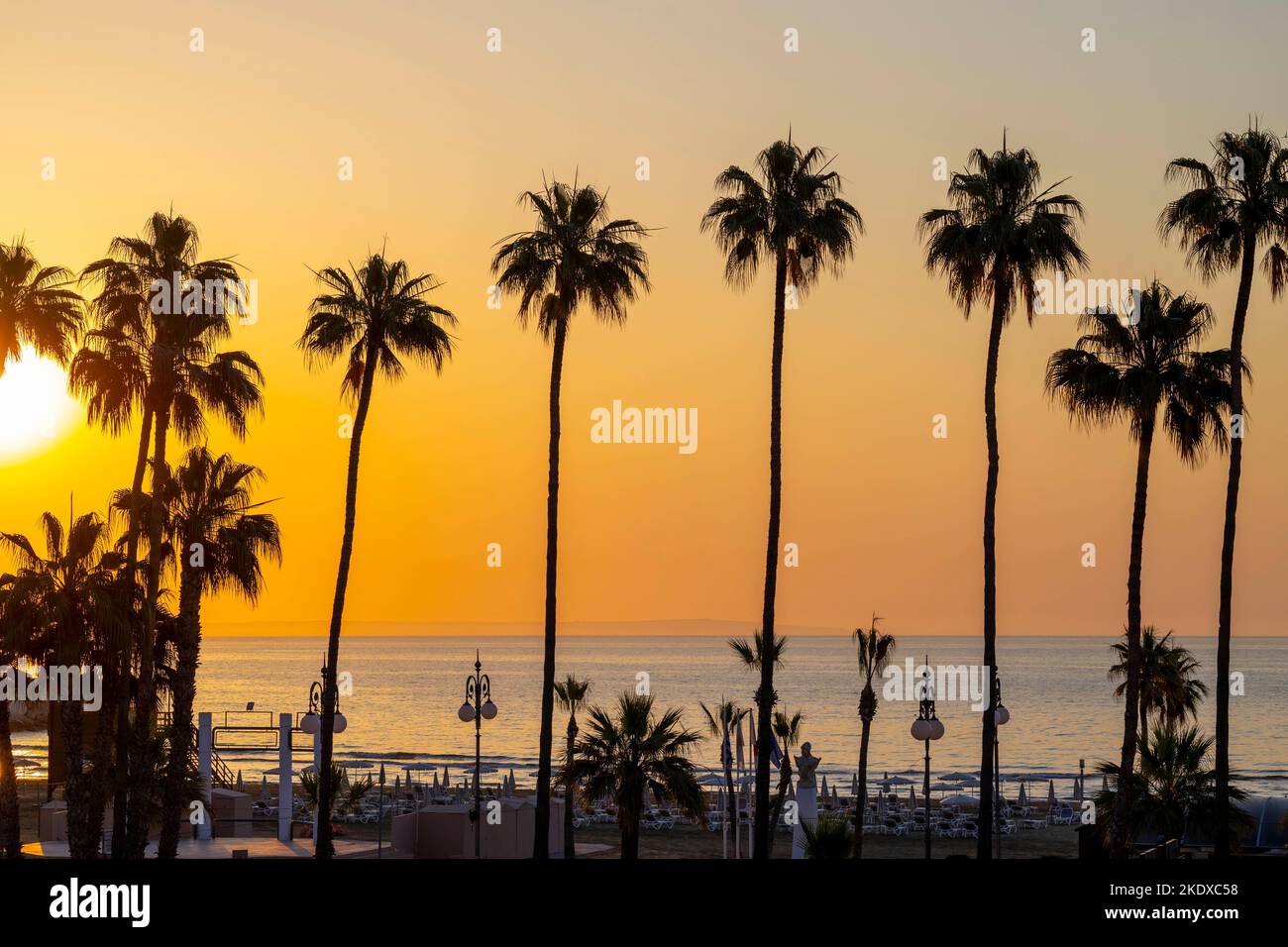 Larnaca, Cyprus. 23rd May, 2022. Palm trees and the Mediterranean at ...