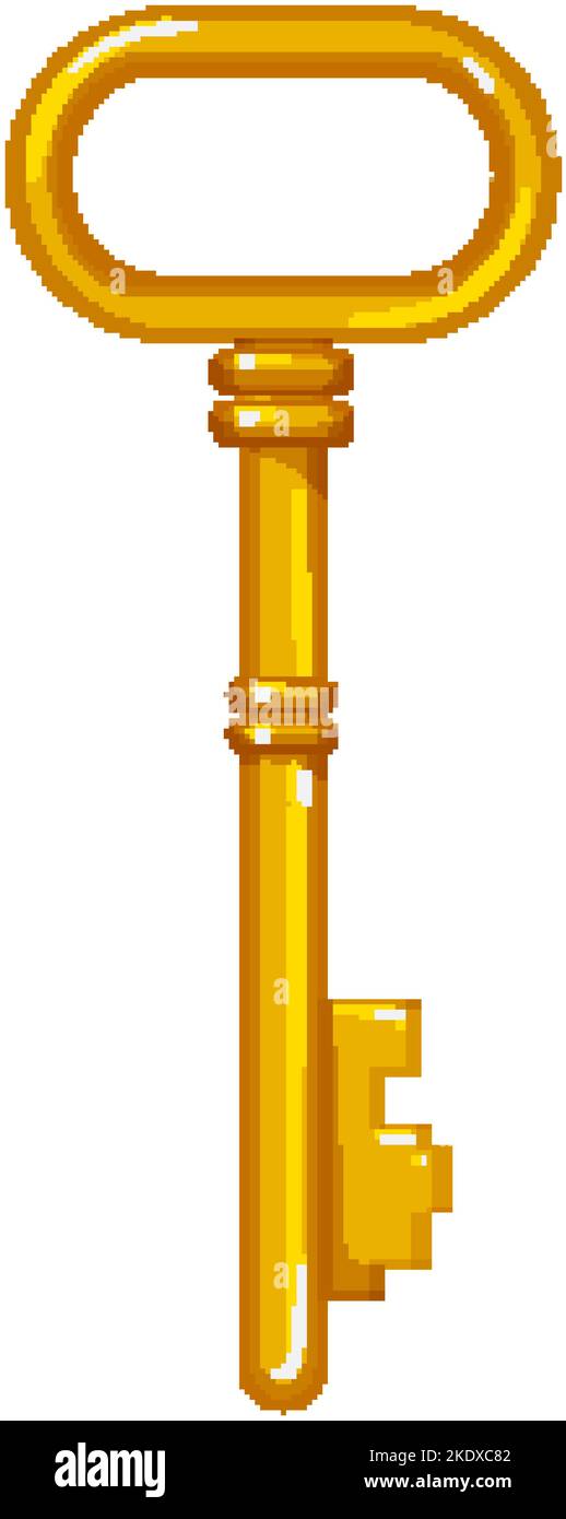 lock key vintage cartoon vector illustration Stock Vector Image & Art ...