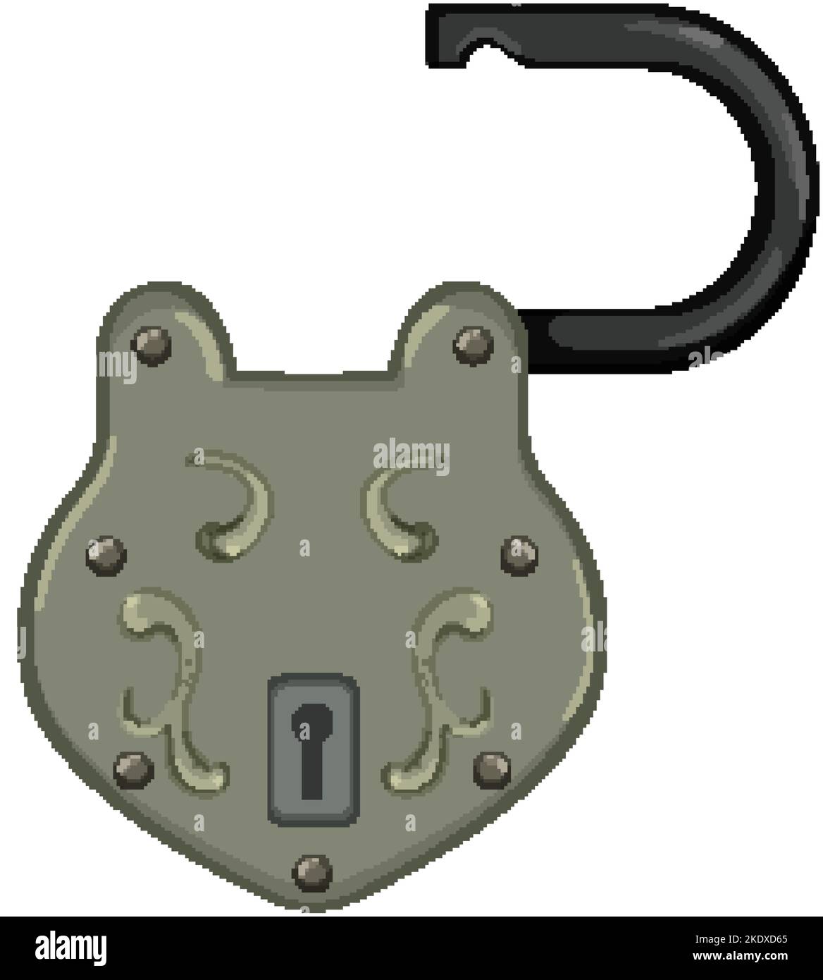 Key Padlock Vintage Cartoon Vector Illustration Stock Vector Image
