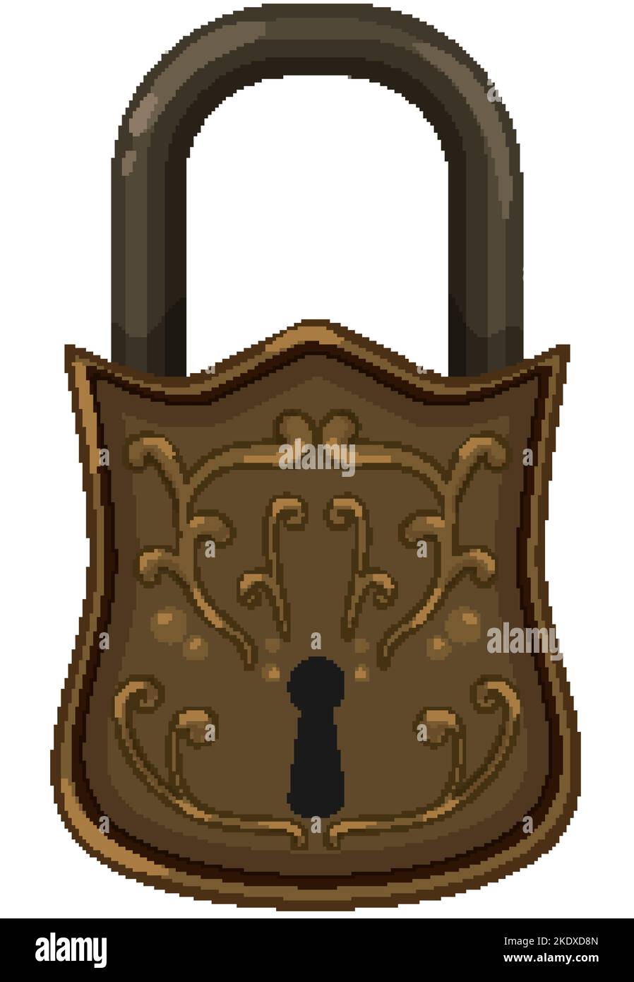 security padlock vintage cartoon vector illustration Stock Vector Image ...