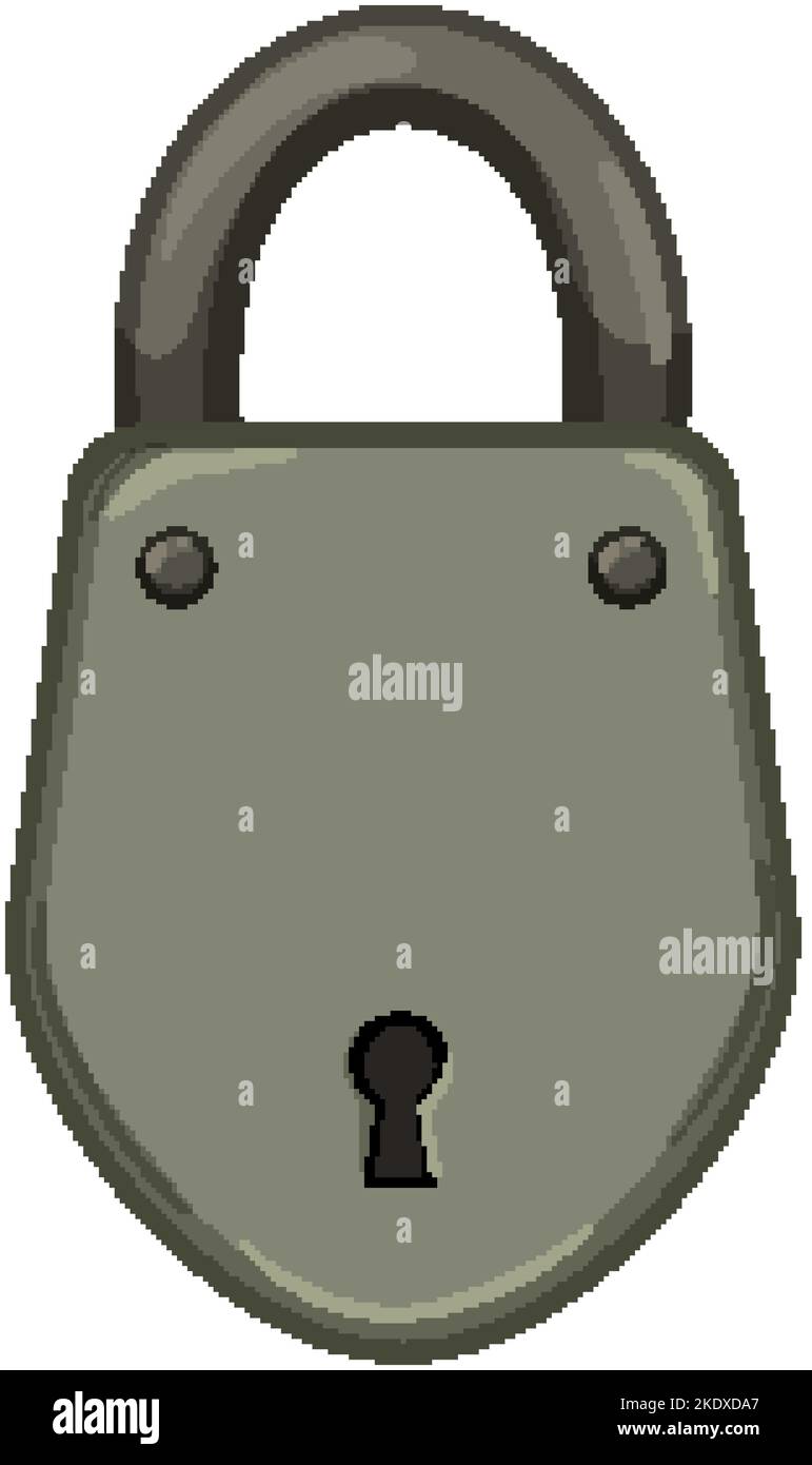 safety padlock vintage cartoon vector illustration Stock Vector Image ...