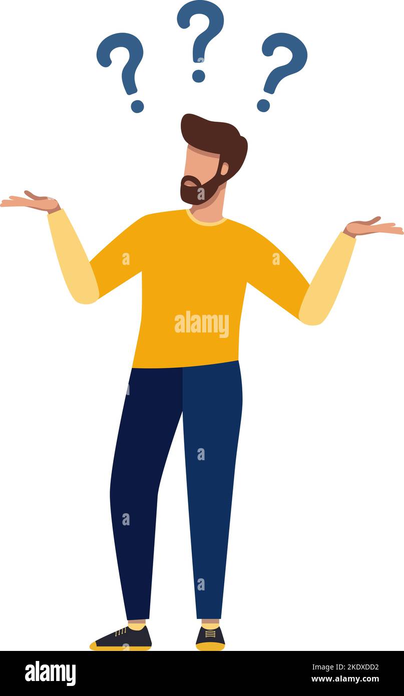 Confused person surrounded by question marks Stock Vector Image & Art ...