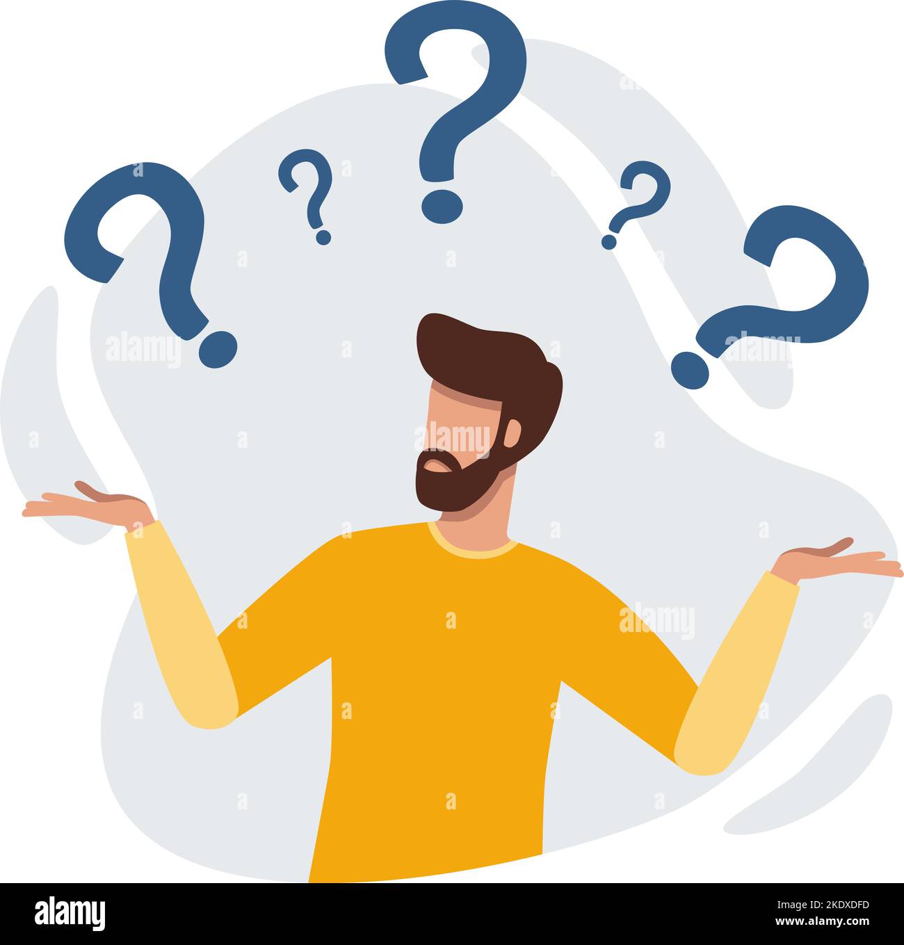 Confused person surrounded by question marks Stock Vector Image & Art ...