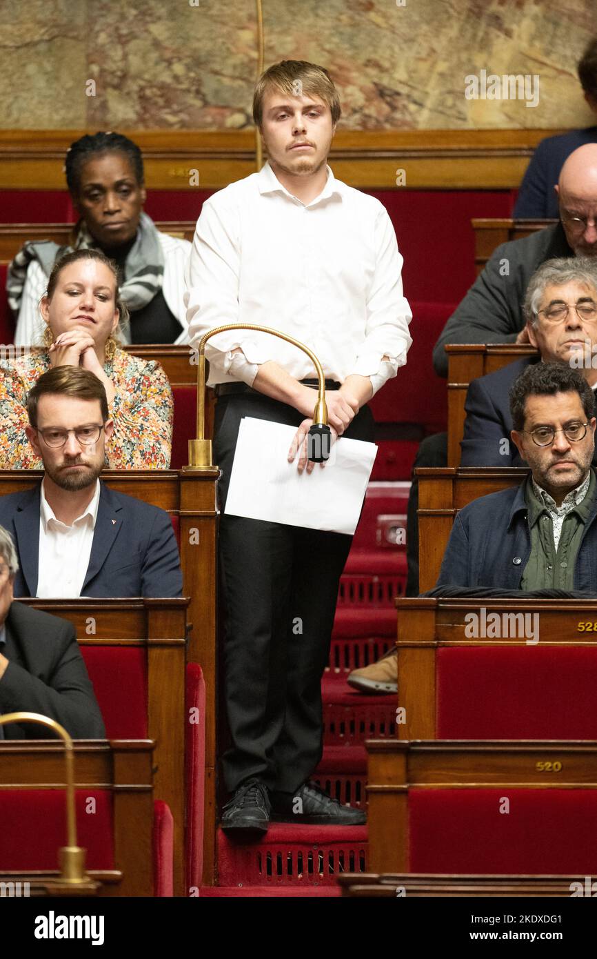 Deputy Louis Boyard attends a session of Questions to the Government at ...