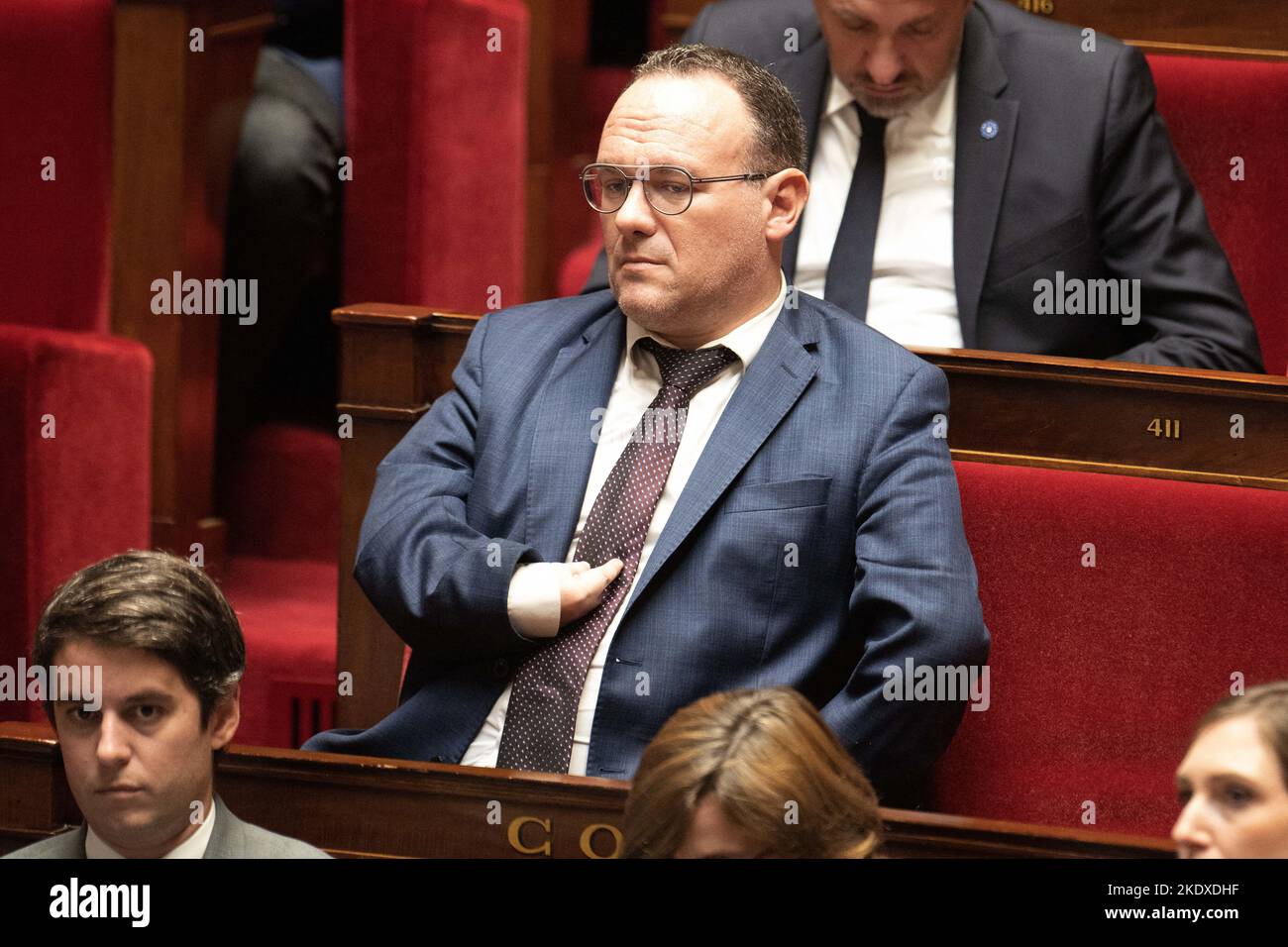 Deputy, Damien Abad attends a session of Questions to the Government at ...