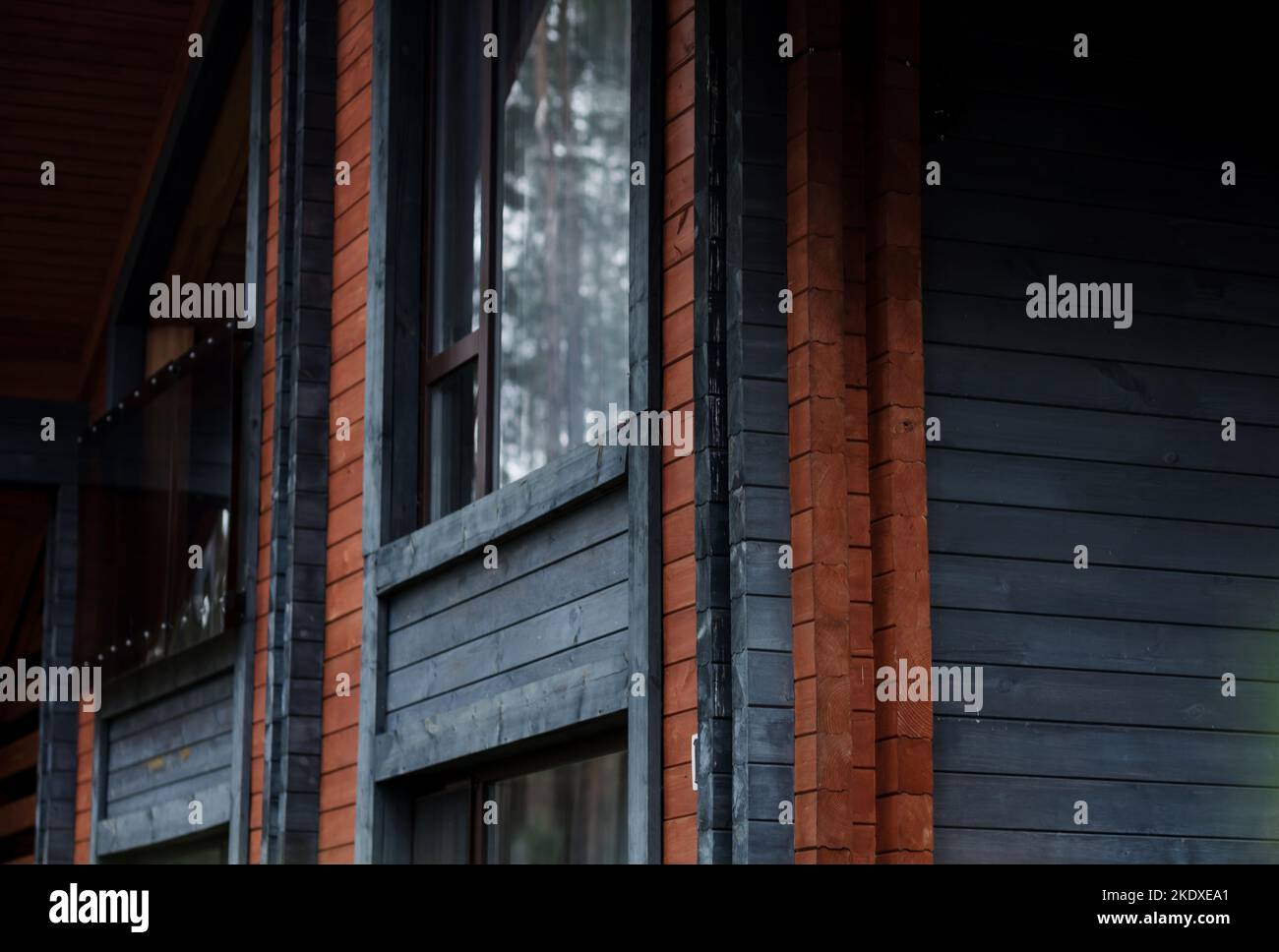 eco-friendly colorful wooden house with windows Stock Photo - Alamy