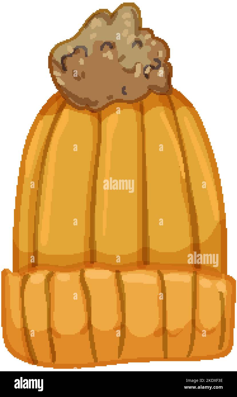knit winter hat kid cartoon vector illustration Stock Vector Image ...