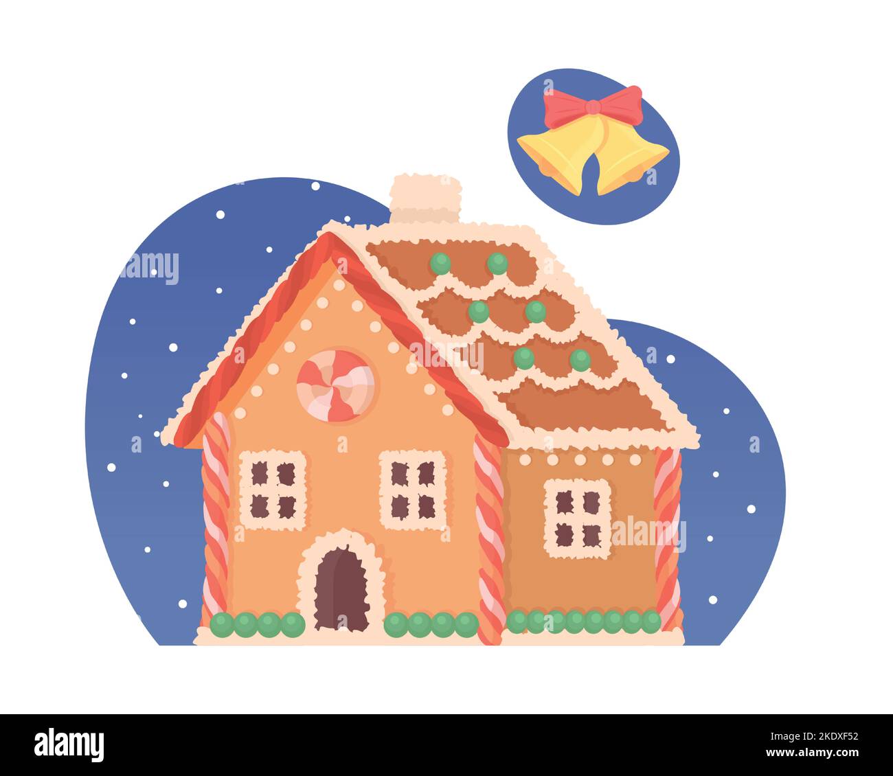 Gingerbread house 2D vector isolated illustration Stock Vector Image ...
