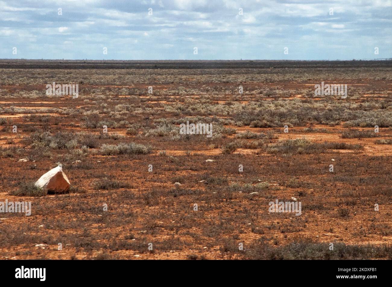 Outback desert beside the Indian Pacific Railway, Western Australia ...