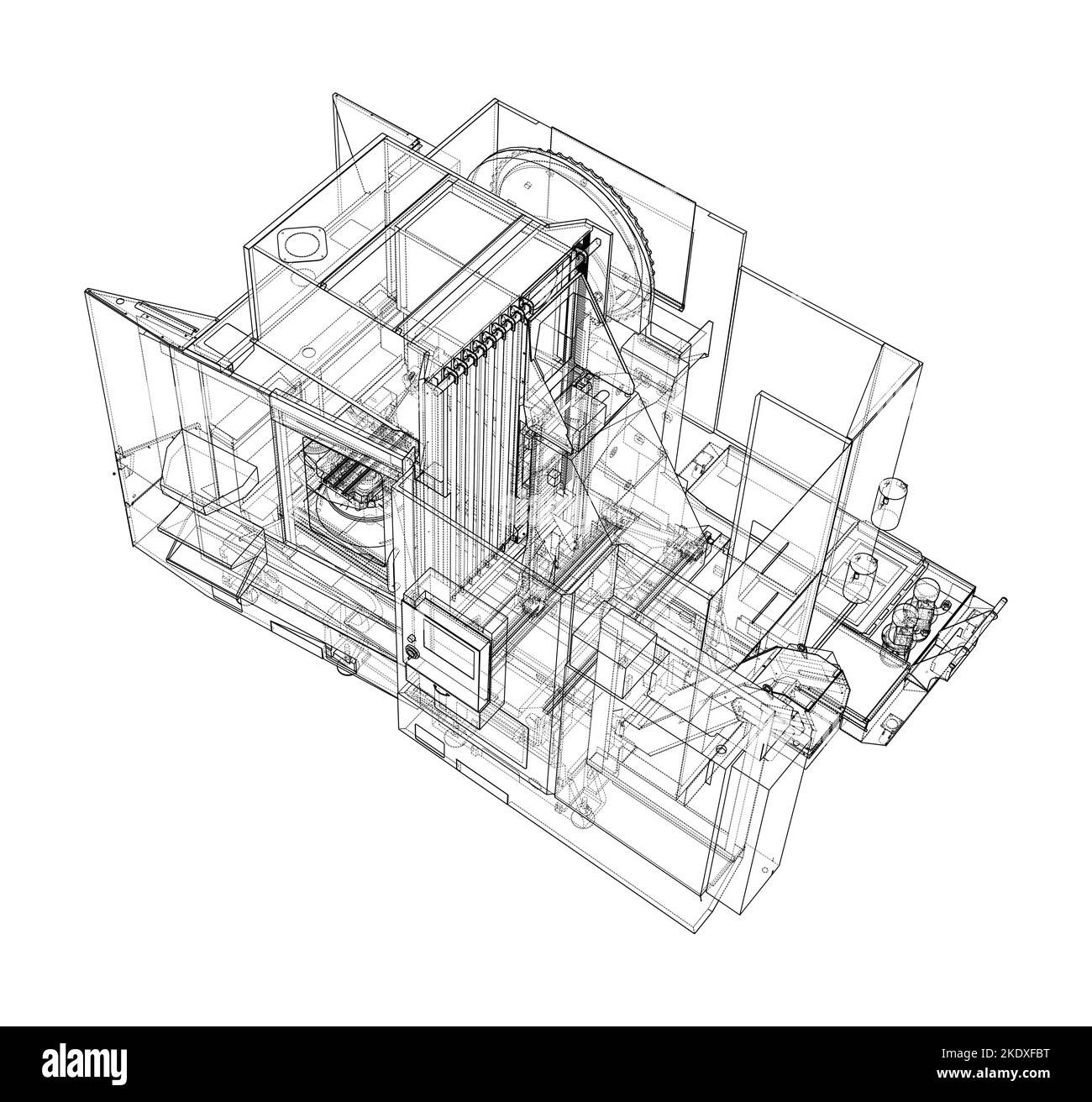 Metalworking CNC milling machine. Vector Stock Vector Image & Art - Alamy
