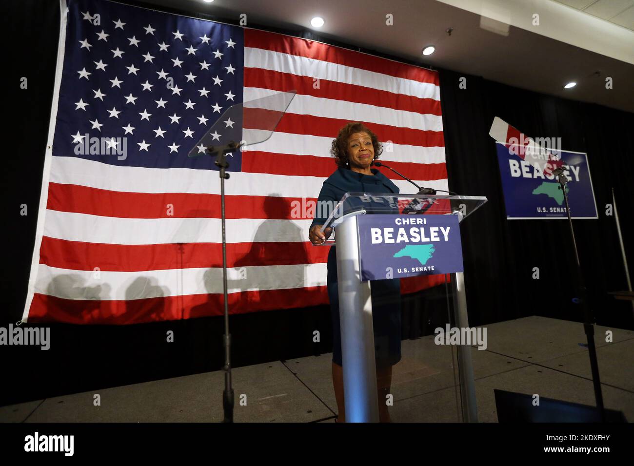 Raleigh, North Carolina, USA. 9th Nov, 2022. Democrat Cheri Beasley ...