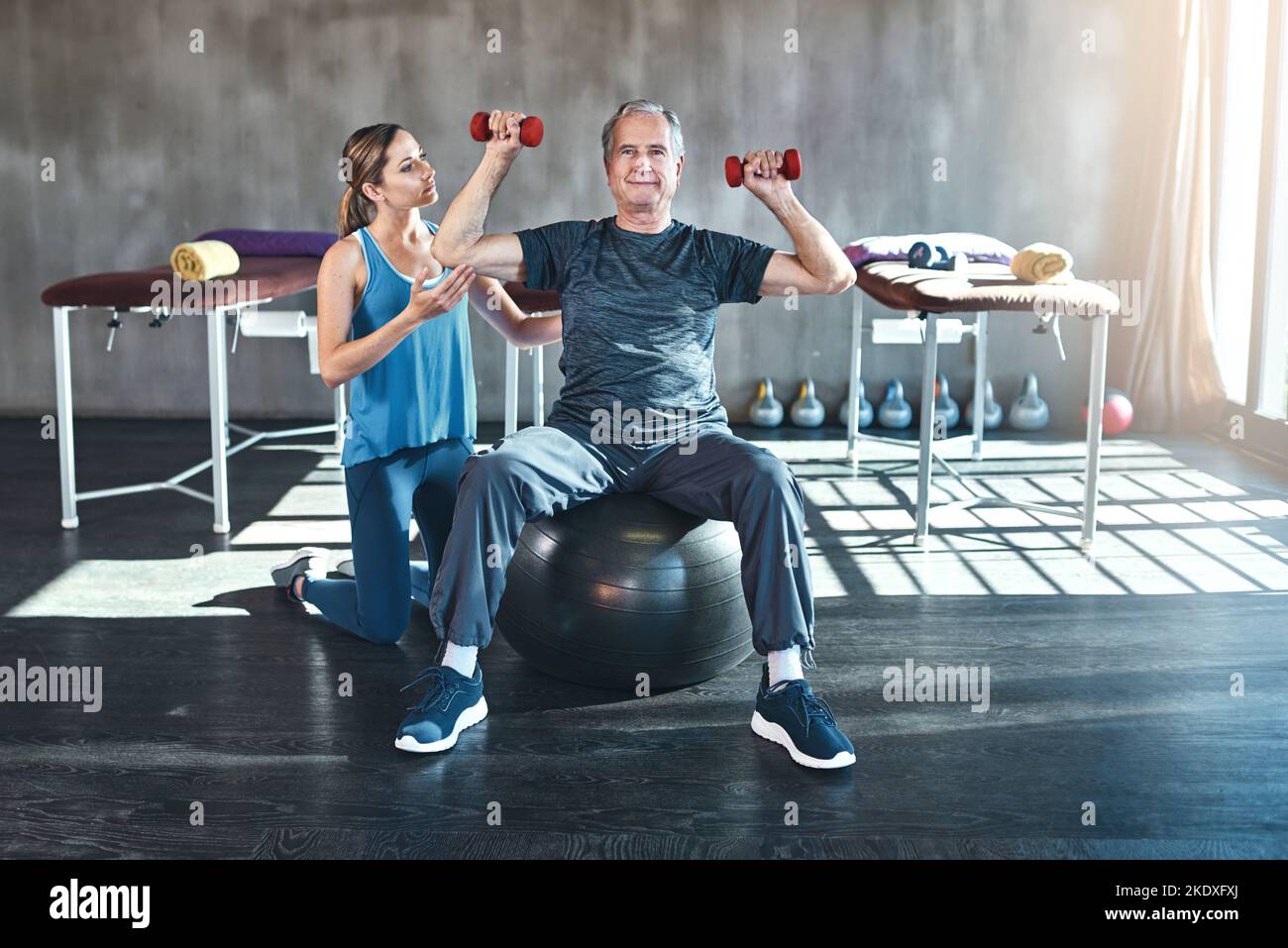 Building strong, healthy muscles with the help of a physiotherapist. a ...