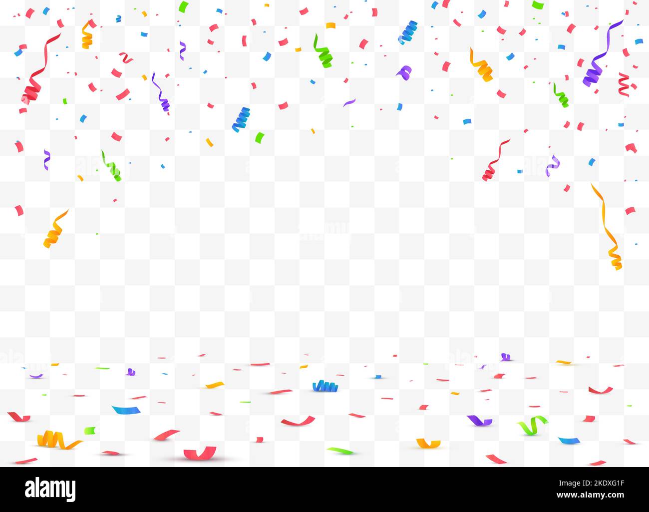 Confetti background. Festive backdrop. Party design with colorful confetti. Vector illustration ...