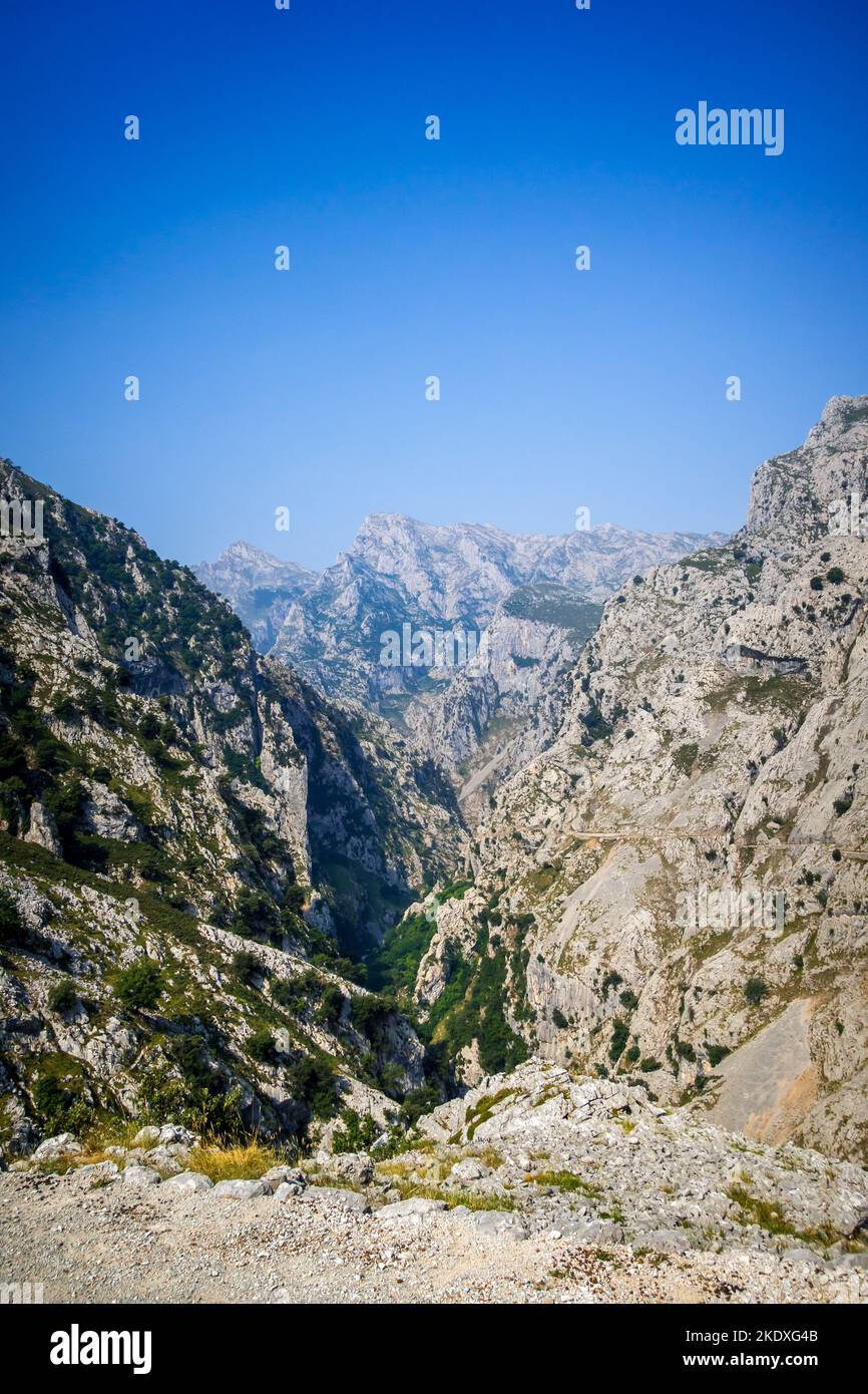 Cares trail - ruta del Cares - in Picos de Europa canyon, Asturias ...
