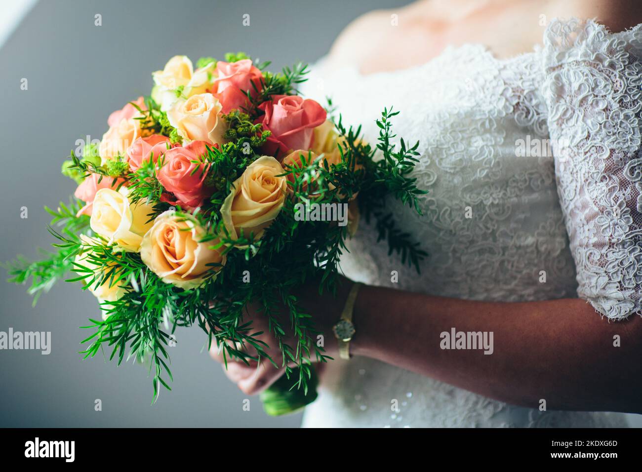 Beautiful bouquet bride married bridal elegance love Stock Photo - Alamy